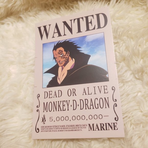 Other | One Piece Wanted Poster Monkey D Dragon | Poshmark